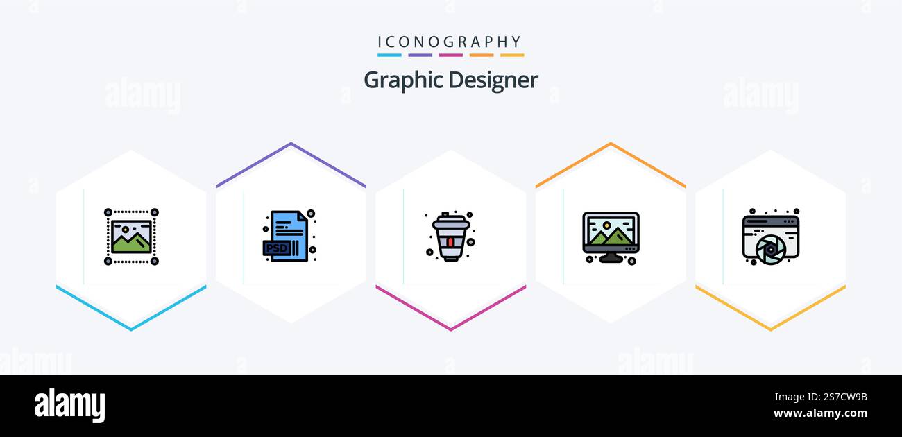 Graphic Designer 25 FilledLine icon pack including designing. design ...