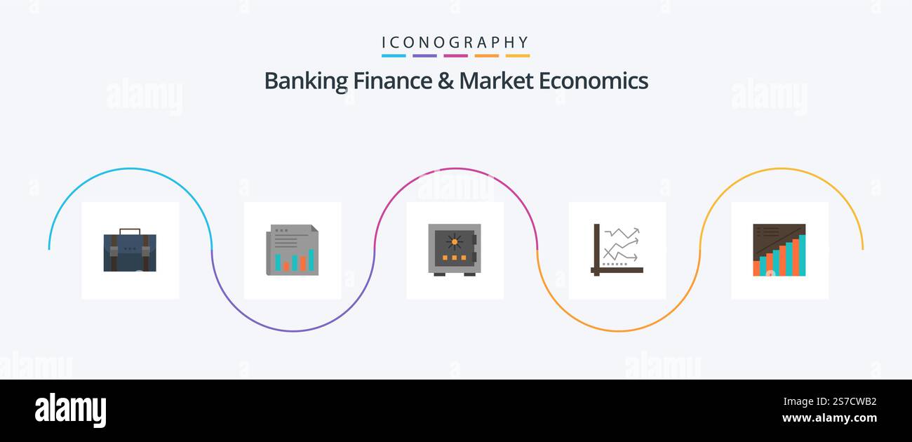 Banking Finance And Market Economics Flat 5 Icon Pack Including ...