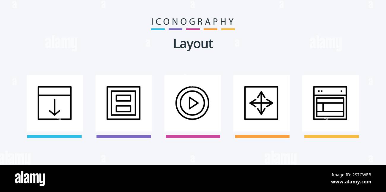 Layout Line 5 Icon Pack Including layout. design. order. vertical ...