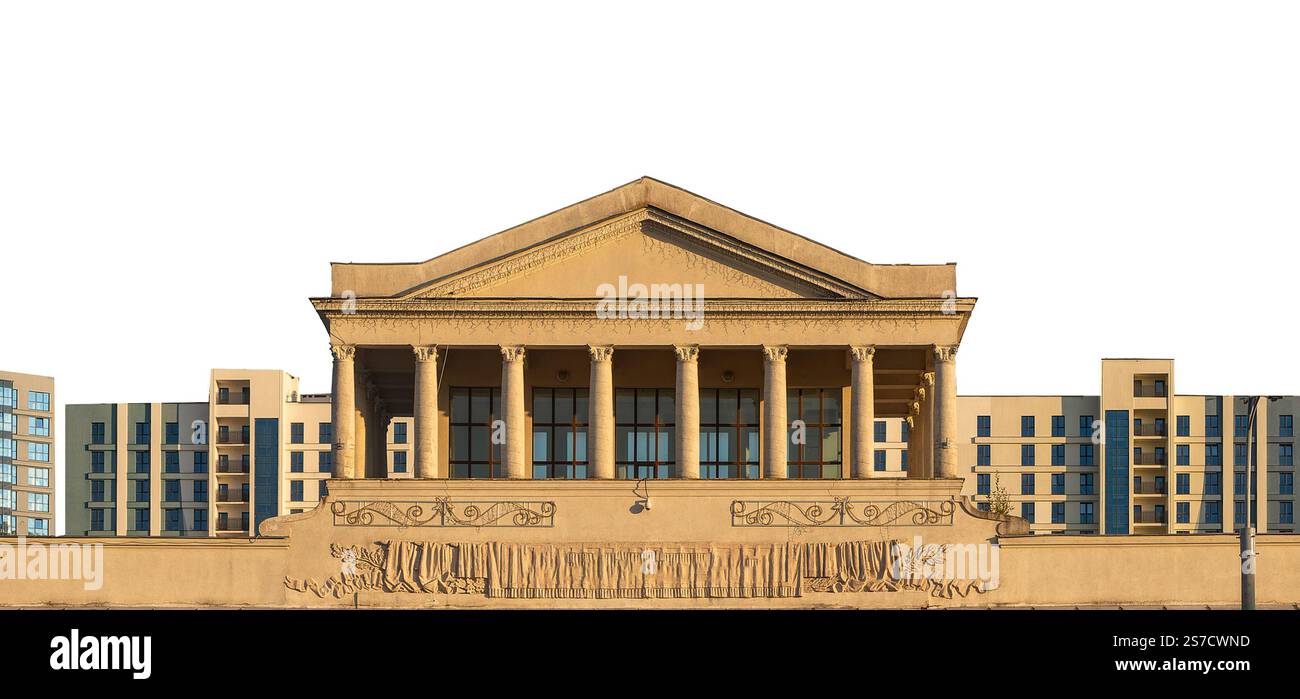 Classical building facade with neoclassical columns, symmetrical design ...