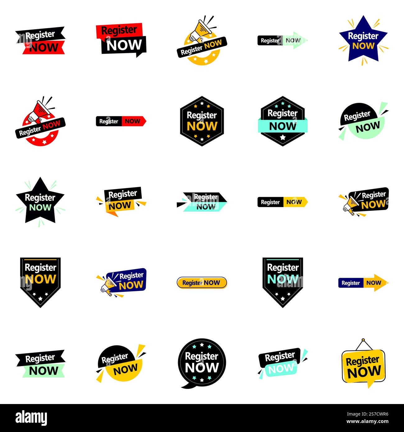 25 Fresh Typographic Banners for Register Now Stock Vector Image & Art ...