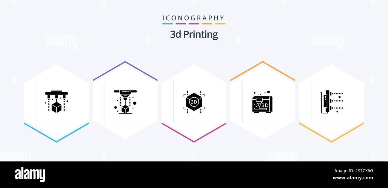 3d Printing 25 Glyph icon pack including factory. printing. laser ...