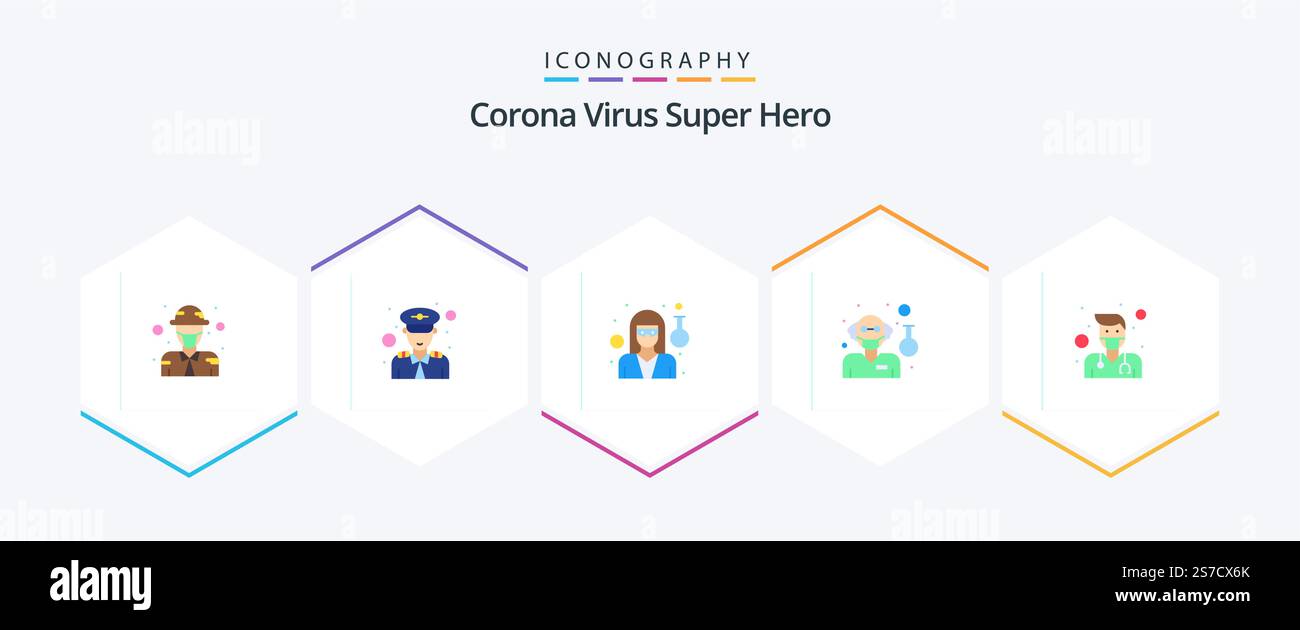 Corona Virus Super Hero 25 Flat icon pack including health. male ...