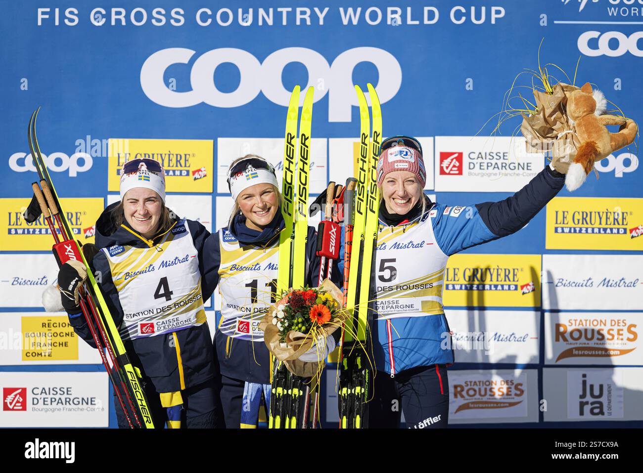 Winner Frida Karlsson from Sweden, center, celebrates with second ...