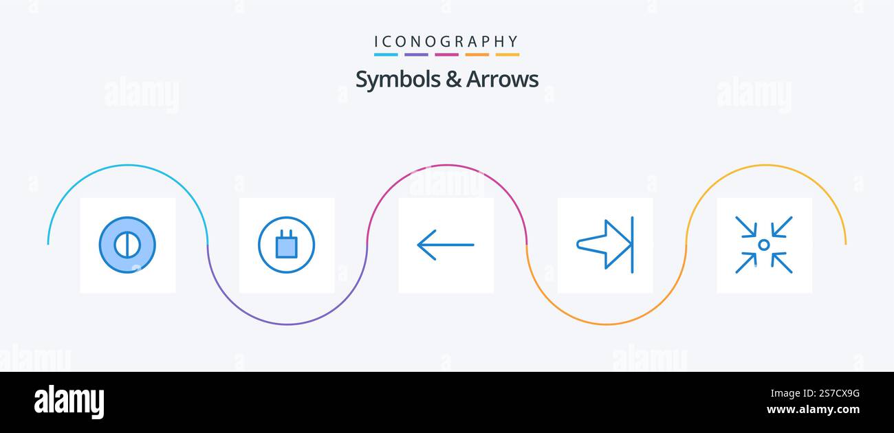 Symbols and Arrows Blue 5 Icon Pack Including . arrow Stock Vector ...