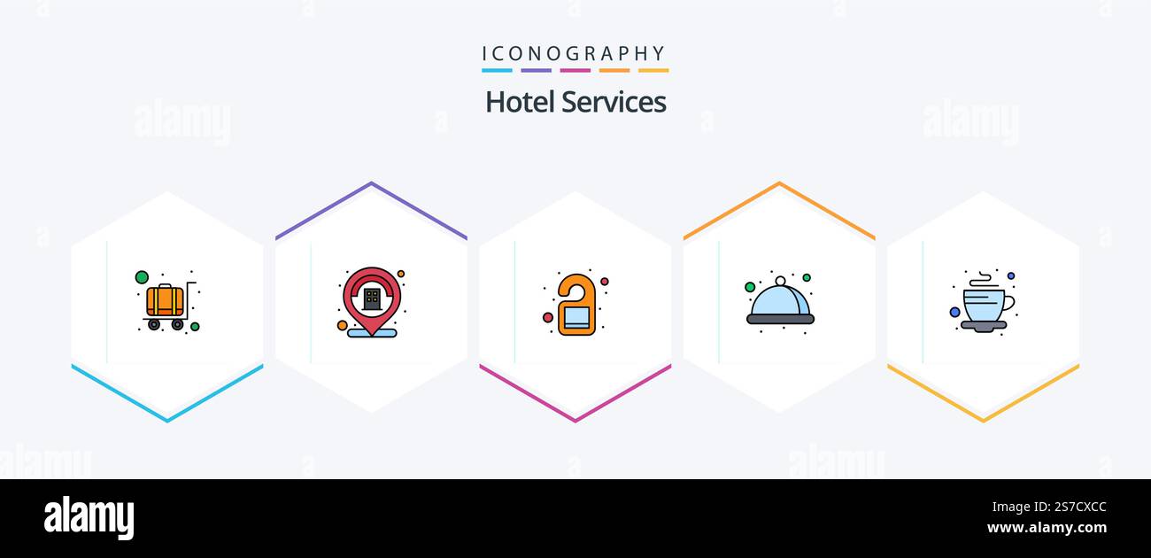 Hotel Services 25 FilledLine icon pack including hot. service. door ...