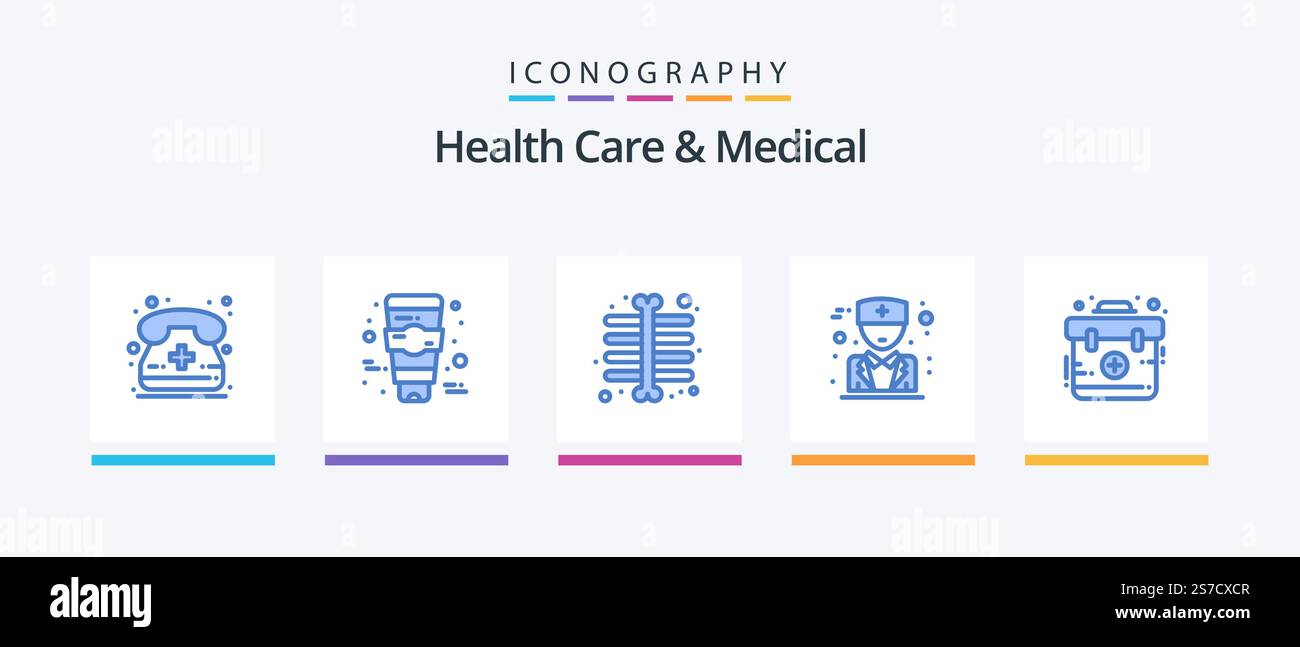 Health Care And Medical Blue 5 Icon Pack Including . first. ray ...