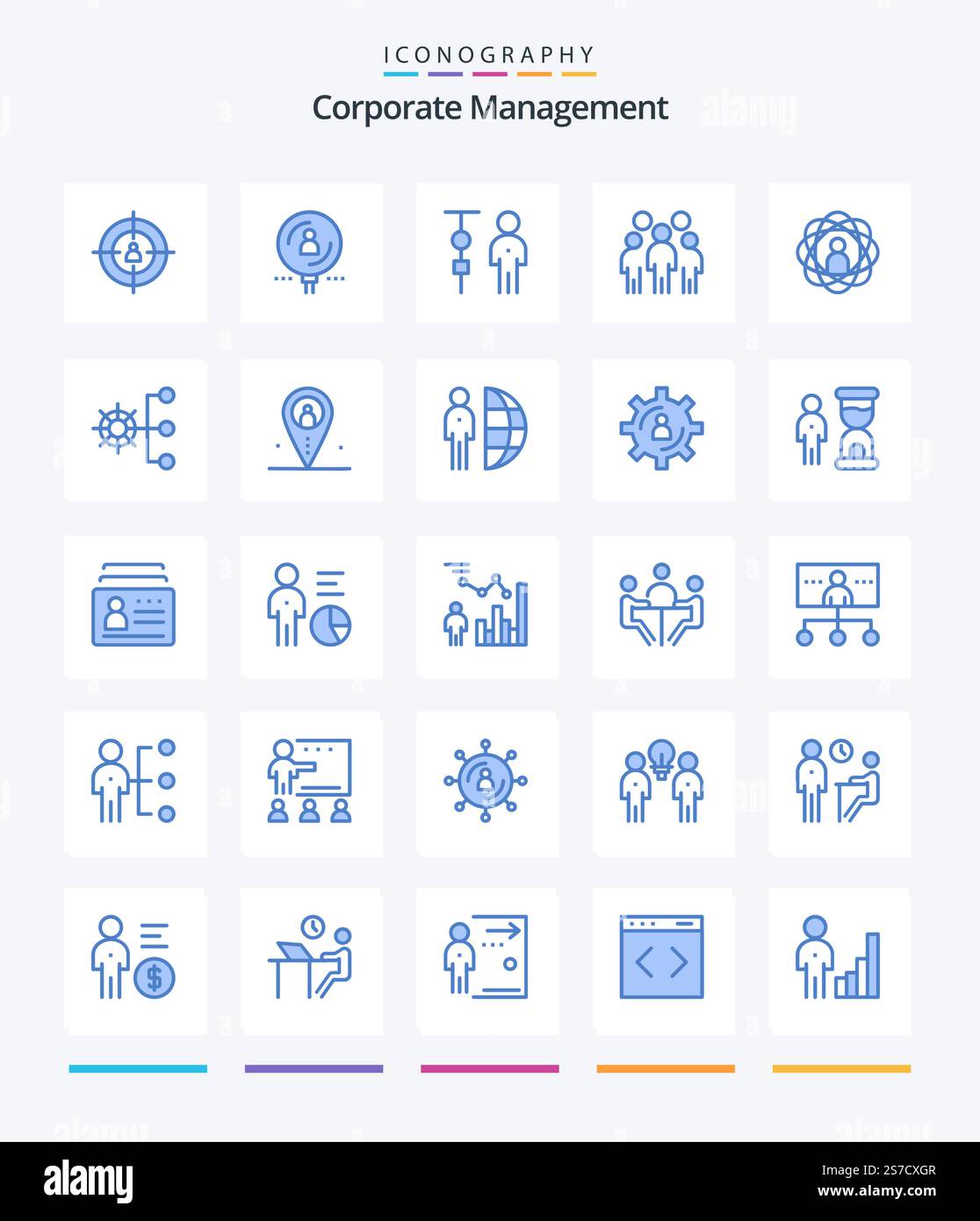 Creative Corporate Management 25 Blue icon pack Such As leadership ...