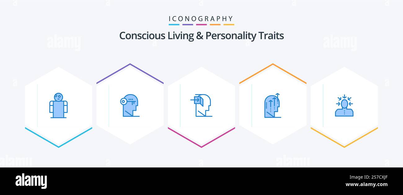Concious Living And Personality Traits 25 Blue icon pack including ...