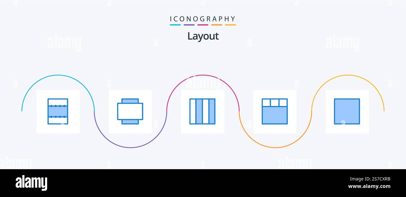 Layout Blue 5 Icon Pack Including Stock Vector Image & Art - Alamy