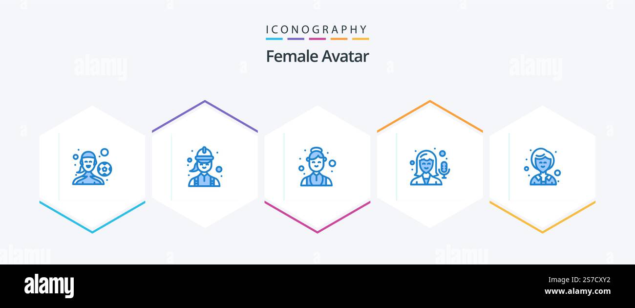Female Avatar 25 Blue icon pack including female. recording. technician ...