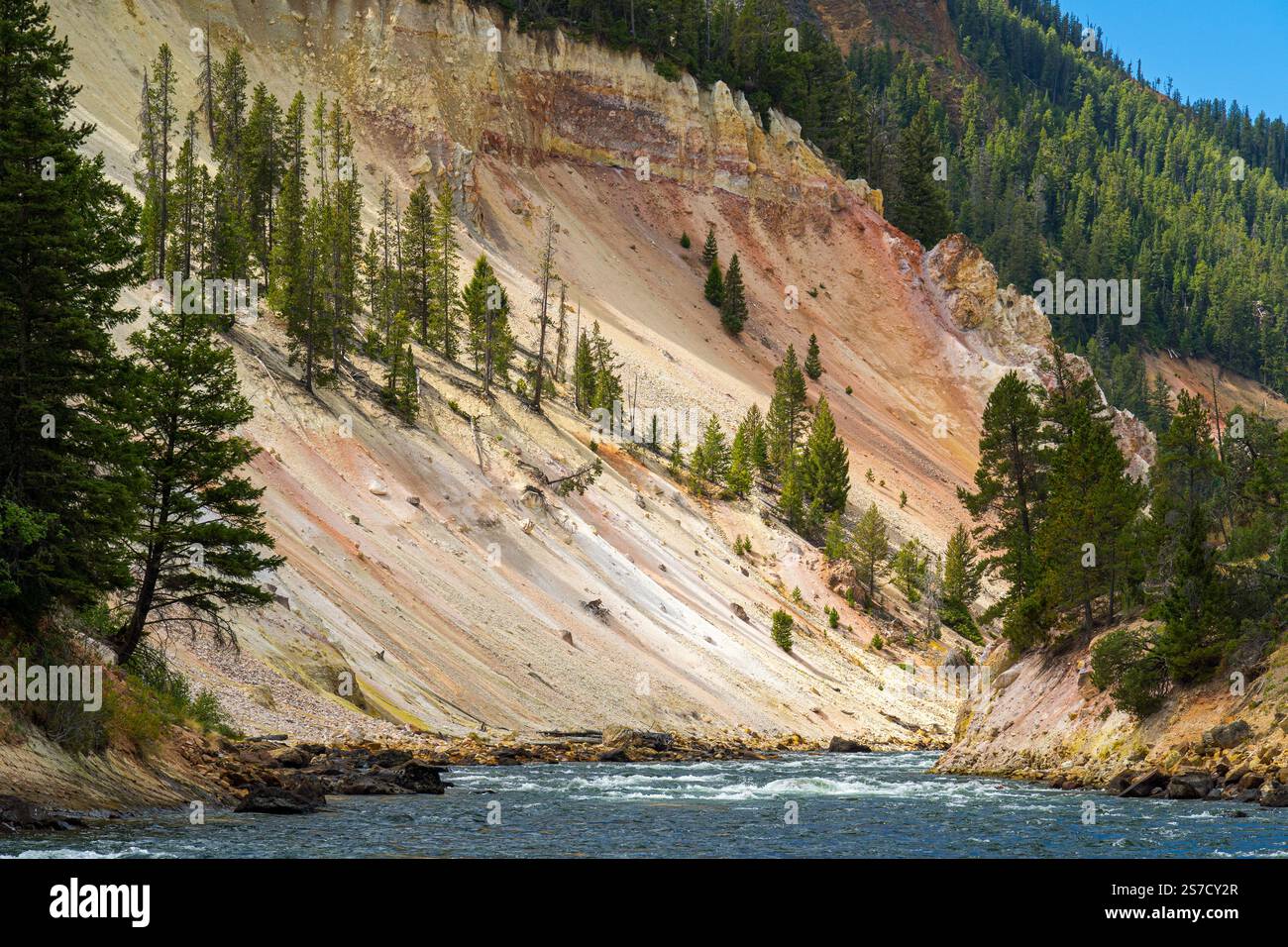 The river Yellowstone at the bottom of the Grand Canyon at the end of ...