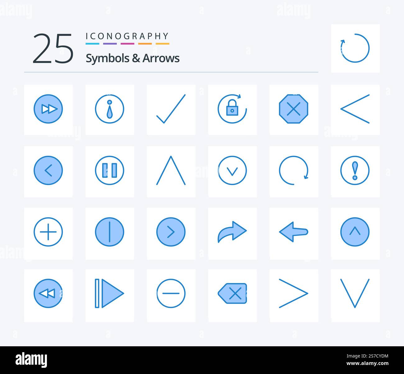 Symbols & Arrows 25 Blue Color icon pack including previous. arrow ...