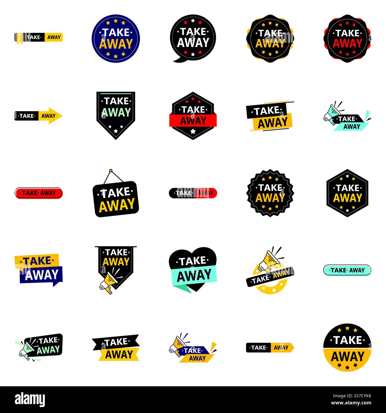 25 Professional Vector Designs in the Take Away Bundle Perfect for Food ...