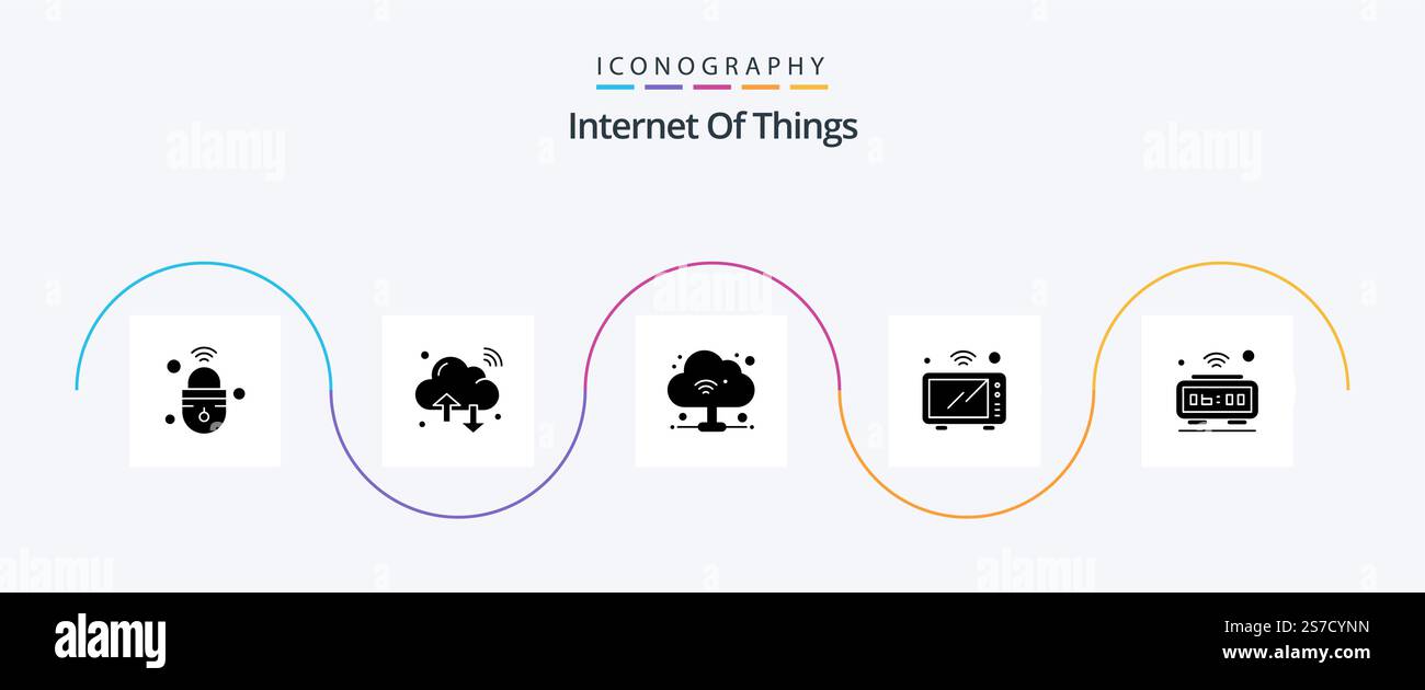 Internet Of Things Glyph 5 Icon Pack Including wifi. microwave. iot ...