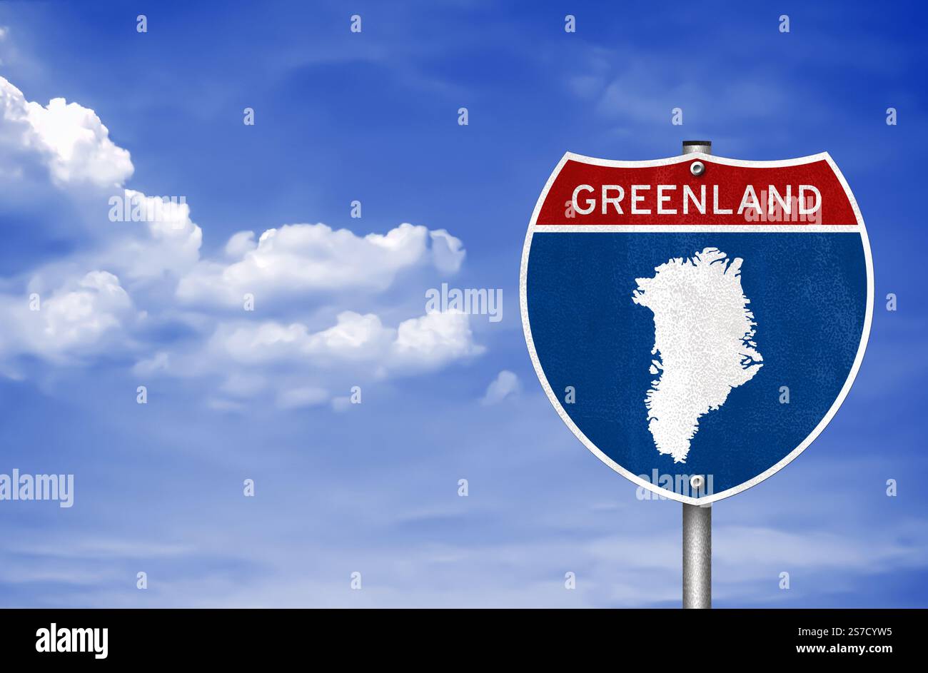 Map of Greenland on traffic sign Stock Photo - Alamy