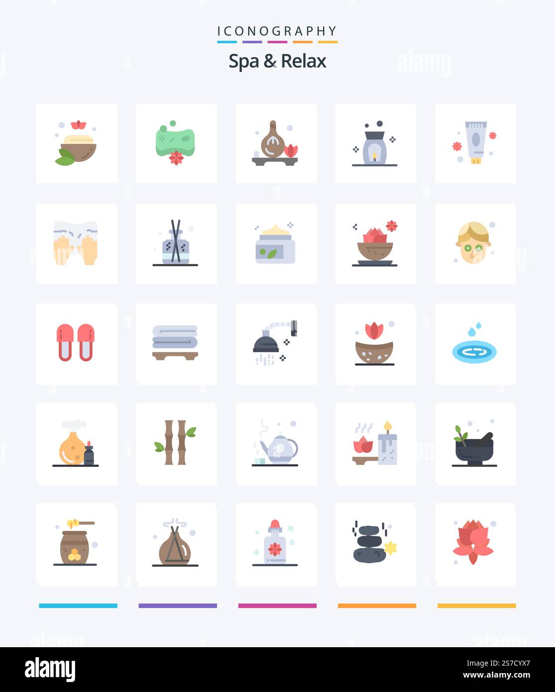 Creative Spa And Relax 25 Flat icon pack Such As makeup. beauty. herb ...