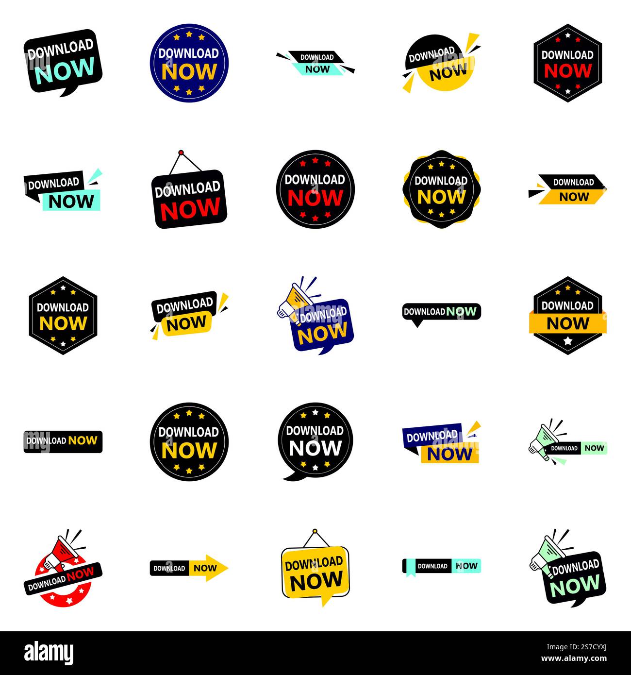 25 Vibrant Download Now Banners for Your Business Stock Vector Image ...
