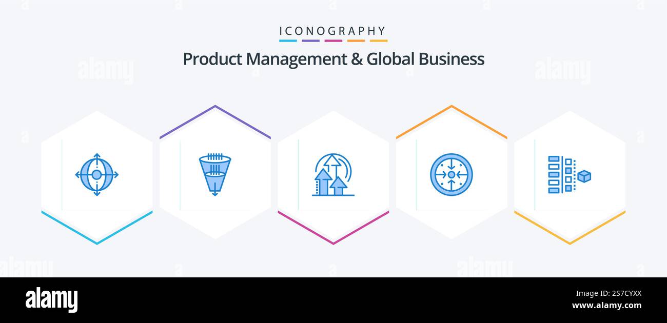 Product Managment And Global Business 25 Blue icon pack including ...