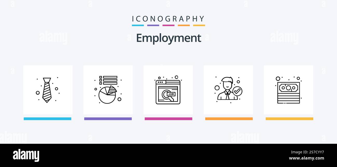 Employment Line 5 Icon Pack Including job. search. note. employee ...