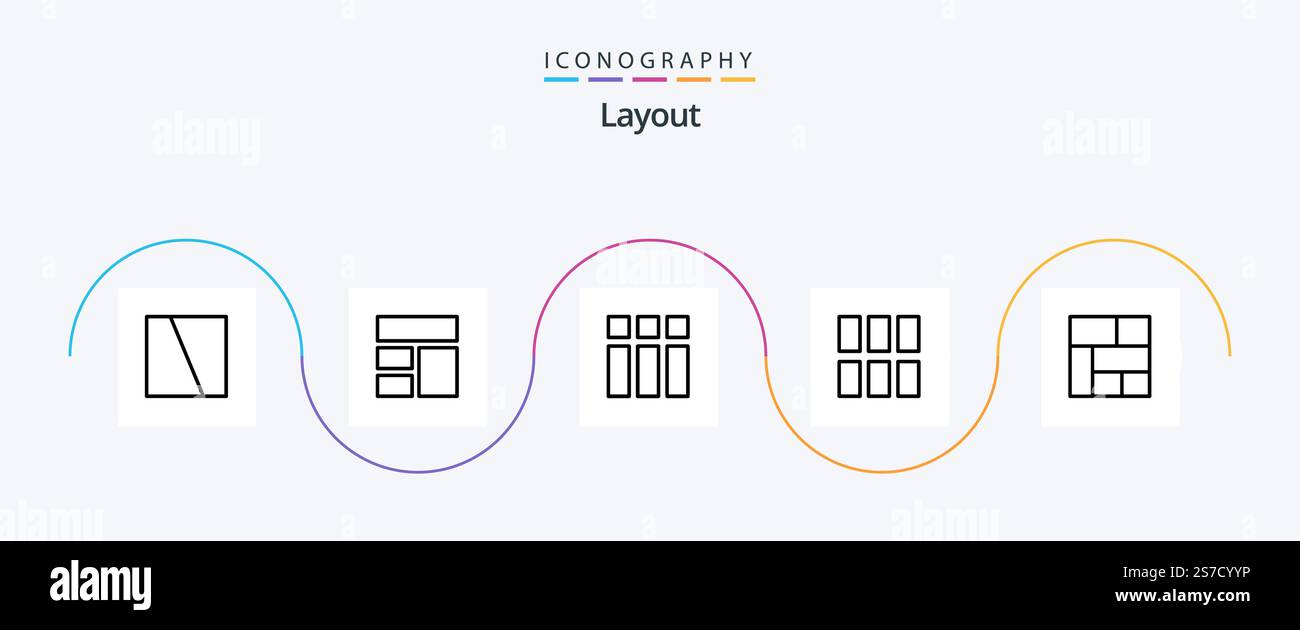 Layout Line 5 Icon Pack Including . editing. section. golden Stock ...
