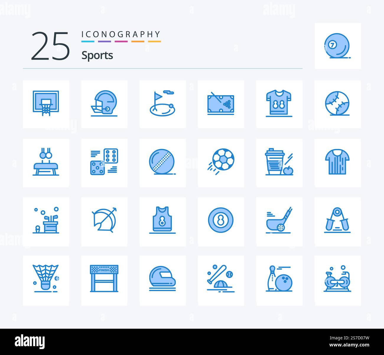 Sports 25 Blue Color icon pack including stick. pool. sport. snooker ...