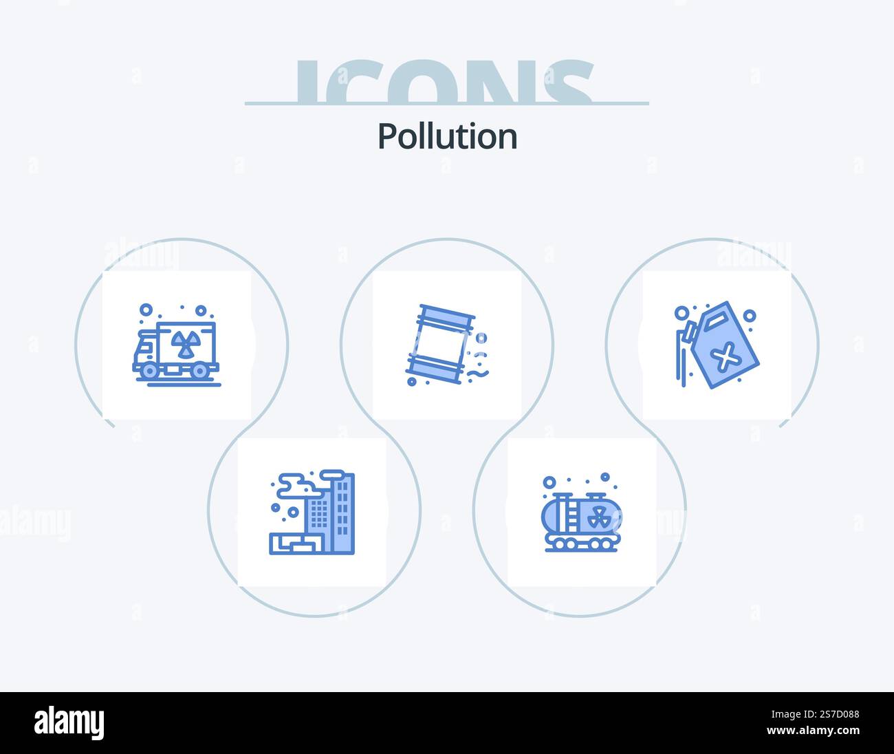 Pollution Blue Icon Pack 5 Icon Design. . pollution. truck. gas ...