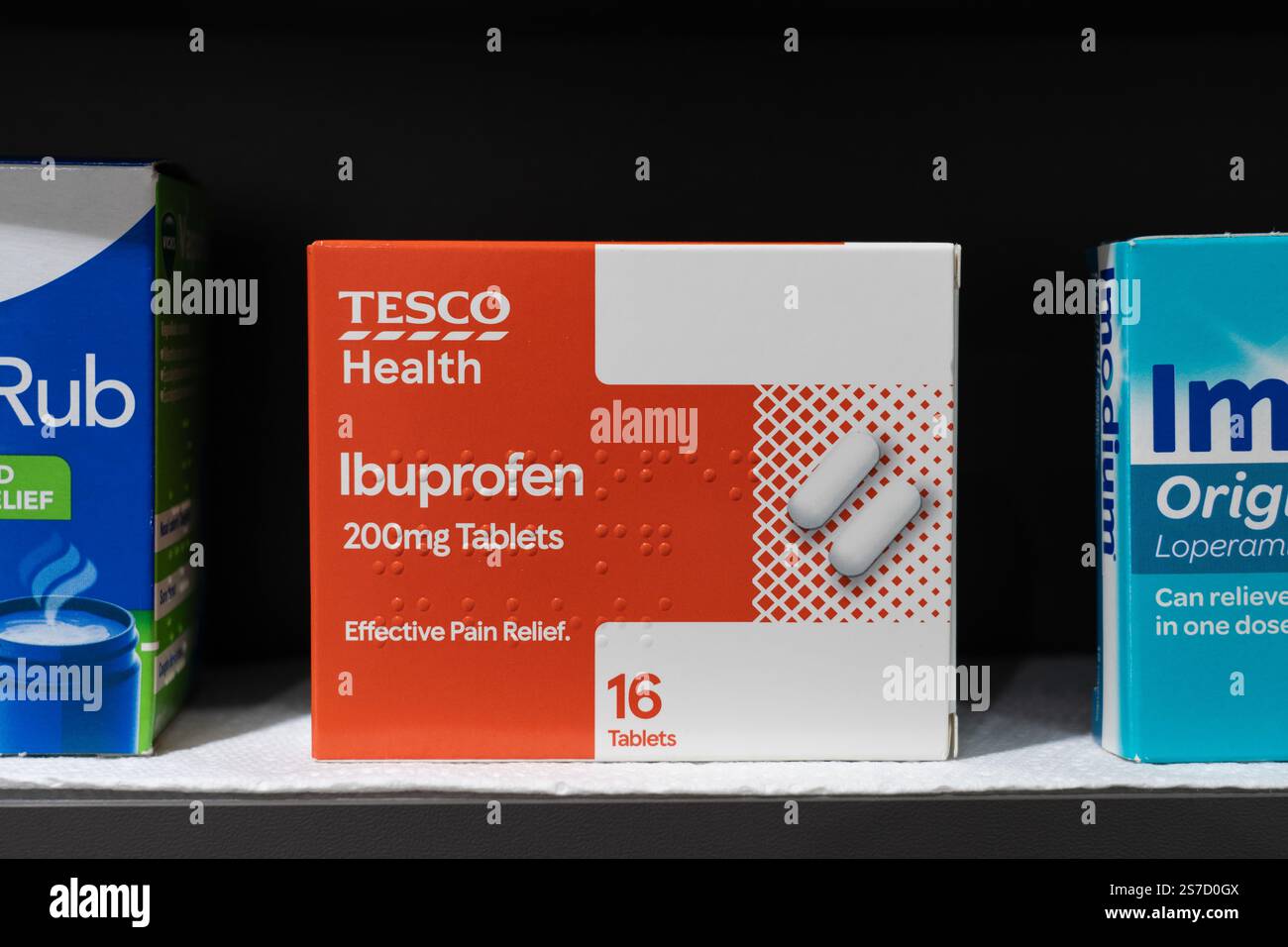 Stock photo of Tesco Health branded Ibuprofen. It is a nonsteroidal ...