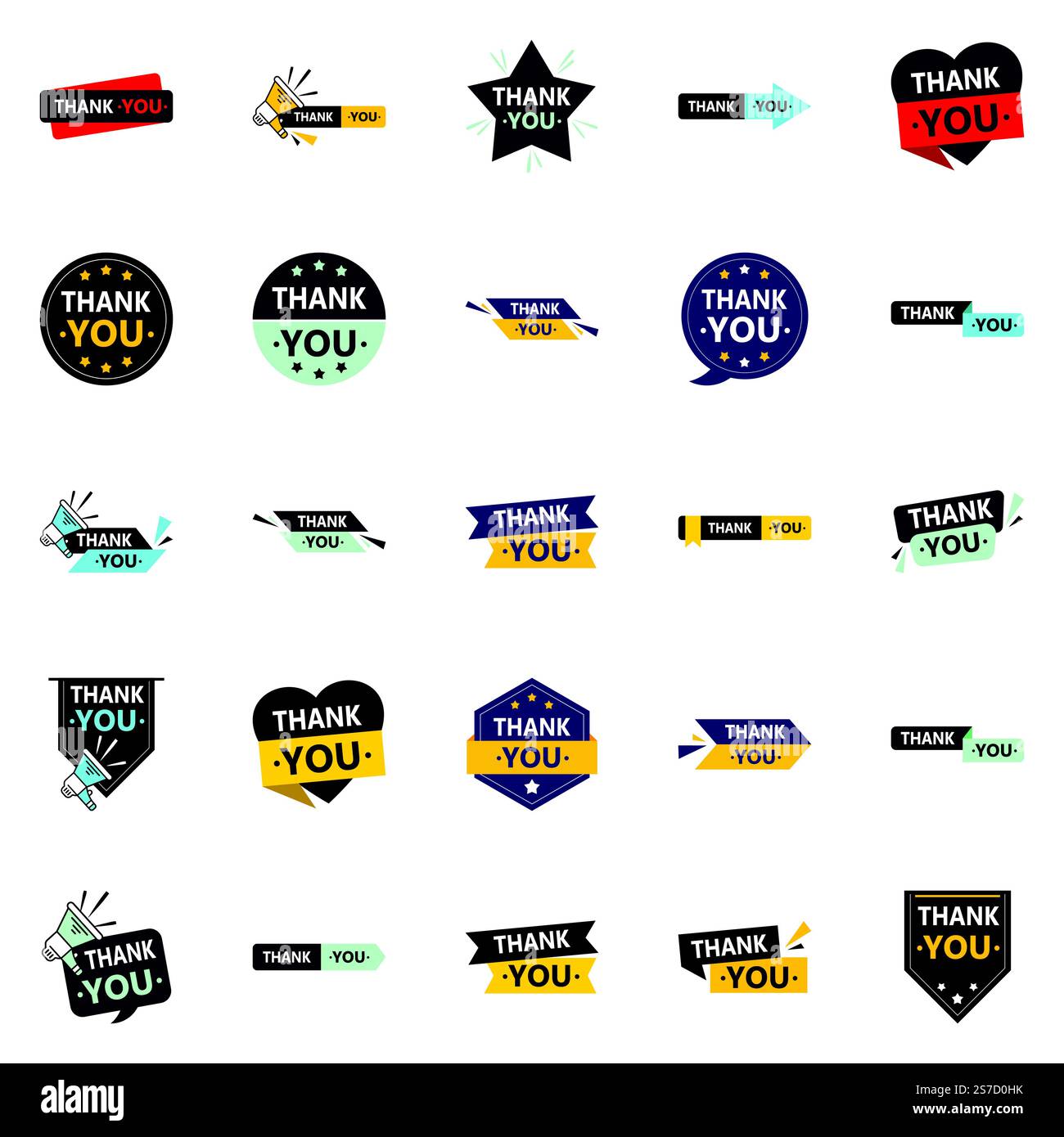 25 Unique Vector Elements for Personalized Thank You Messages Stock ...