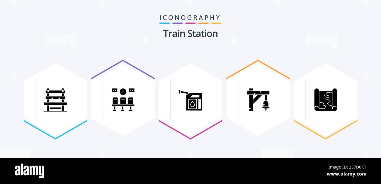 Train Station 25 Glyph icon pack including map. transportation. car ...