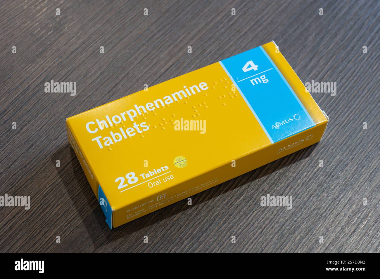 Stock photo of Chlorphentamine tablets box by the pharmaceuticals ...