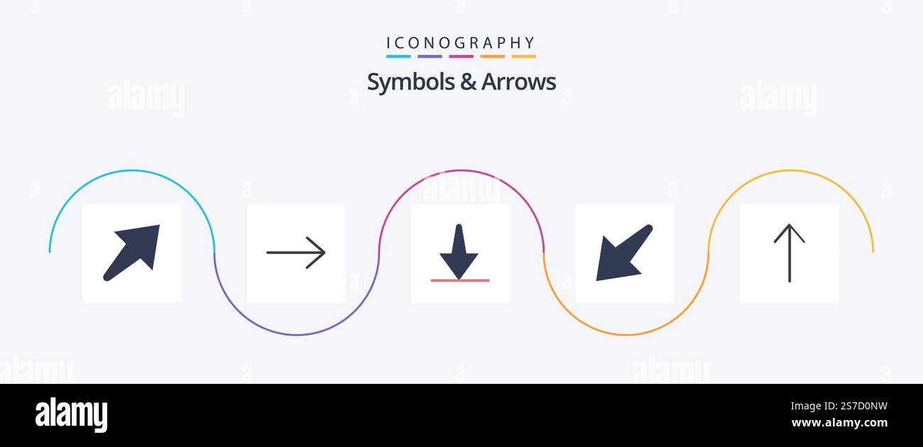 Symbols and Arrows Flat 5 Icon Pack Including . arrow. up Stock Vector ...