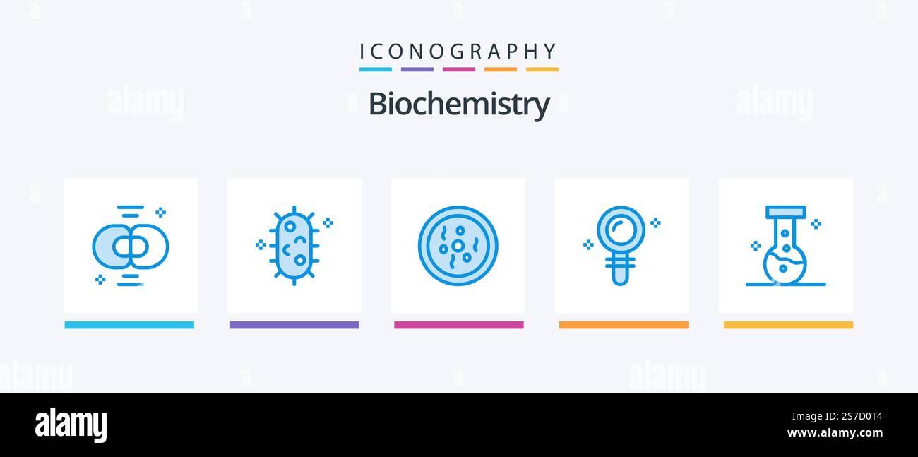 Biochemistry Blue 5 Icon Pack Including chemical. find. chemistry. lab ...