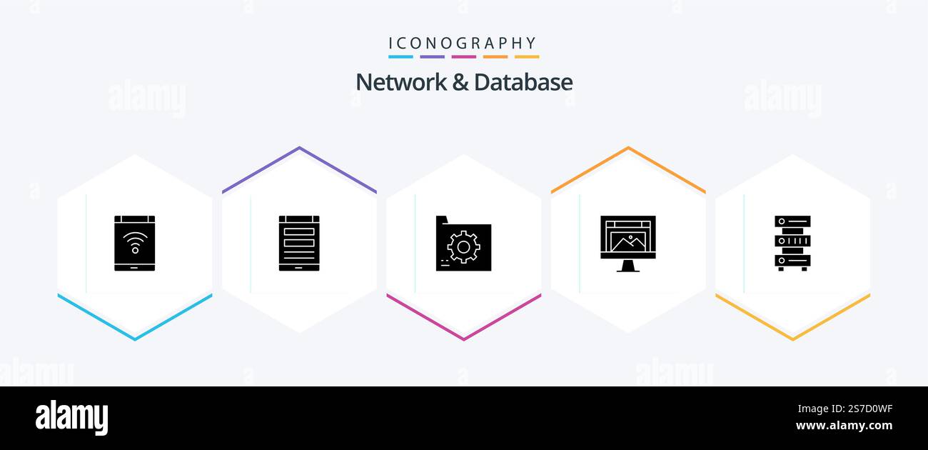 Network And Database 25 Glyph icon pack including design. app ...