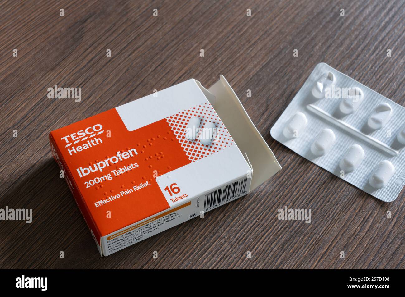Stock photo of Tesco Health branded Ibuprofen. It is a nonsteroidal ...