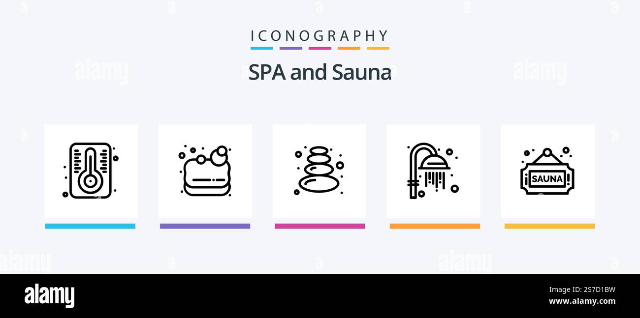 Sauna Line 5 Icon Pack Including . lotus. . Creative Icons Design Stock ...