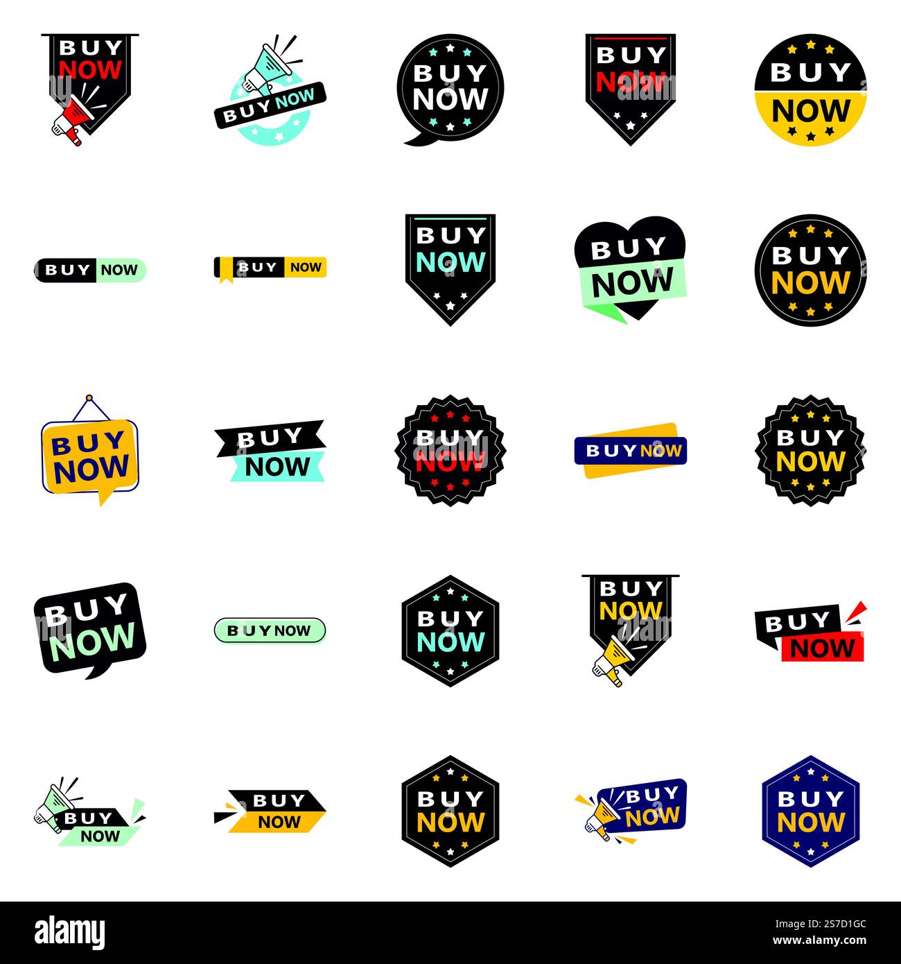 Buy Now 25 Fresh Typographic Elements for a lively buying campaign ...