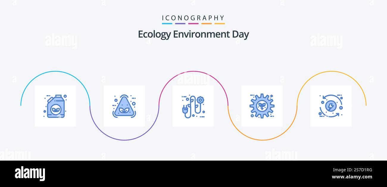 Ecology Blue 5 Icon Pack Including process. preference. eco. gear. eco ...