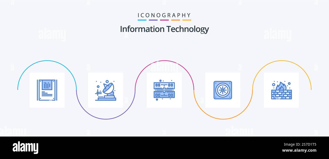 Information Technology Blue 5 Icon Pack Including . internet. memory ...