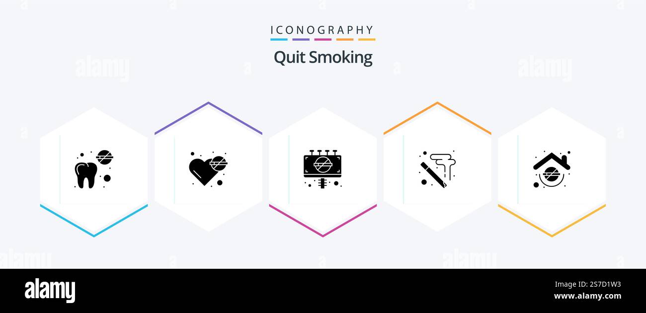 Quit Smoking 25 Glyph icon pack including vaping. smoking. cigarette ...