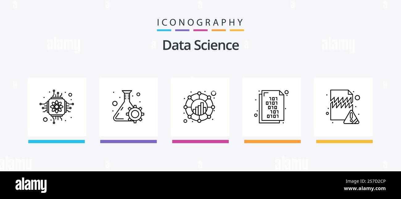 Data Science Line 5 Icon Pack Including science. check list. code. data ...