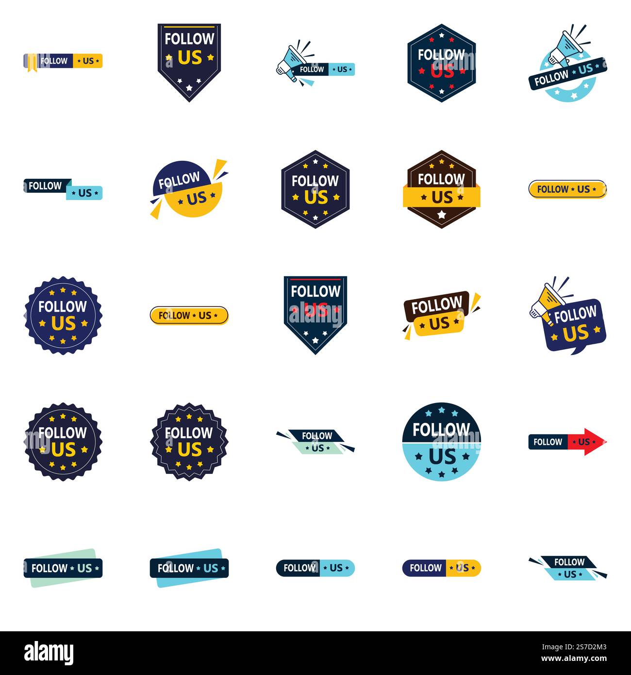 Grow Your Social Media Following 25 Follow Us Designs Stock Vector ...