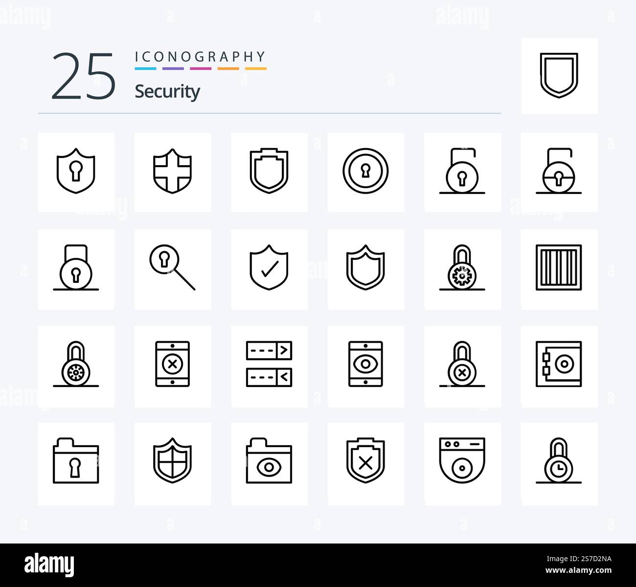 Security 25 Line icon pack including protection. secret. secret. search ...