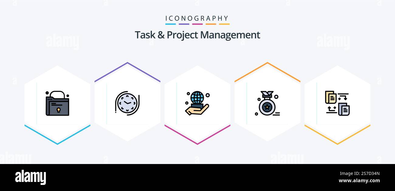 Task And Project Management 25 FilledLine icon pack including ...