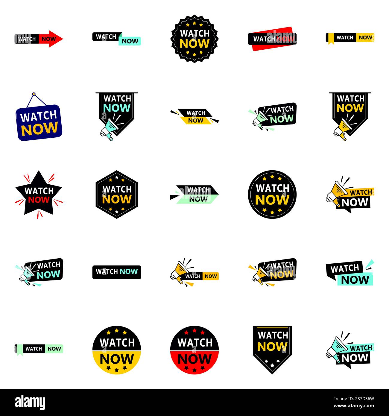 25 Creative Watch Now Banners to Help You Stand Out Stock Vector Image ...