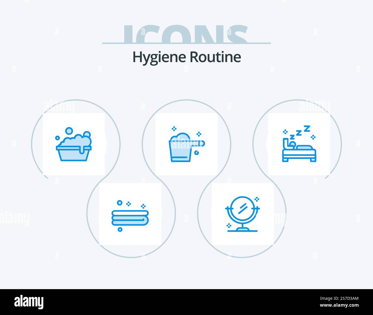 Hygiene Routine Blue Icon Pack 5 Icon Design. . clean. washing. bedroom ...