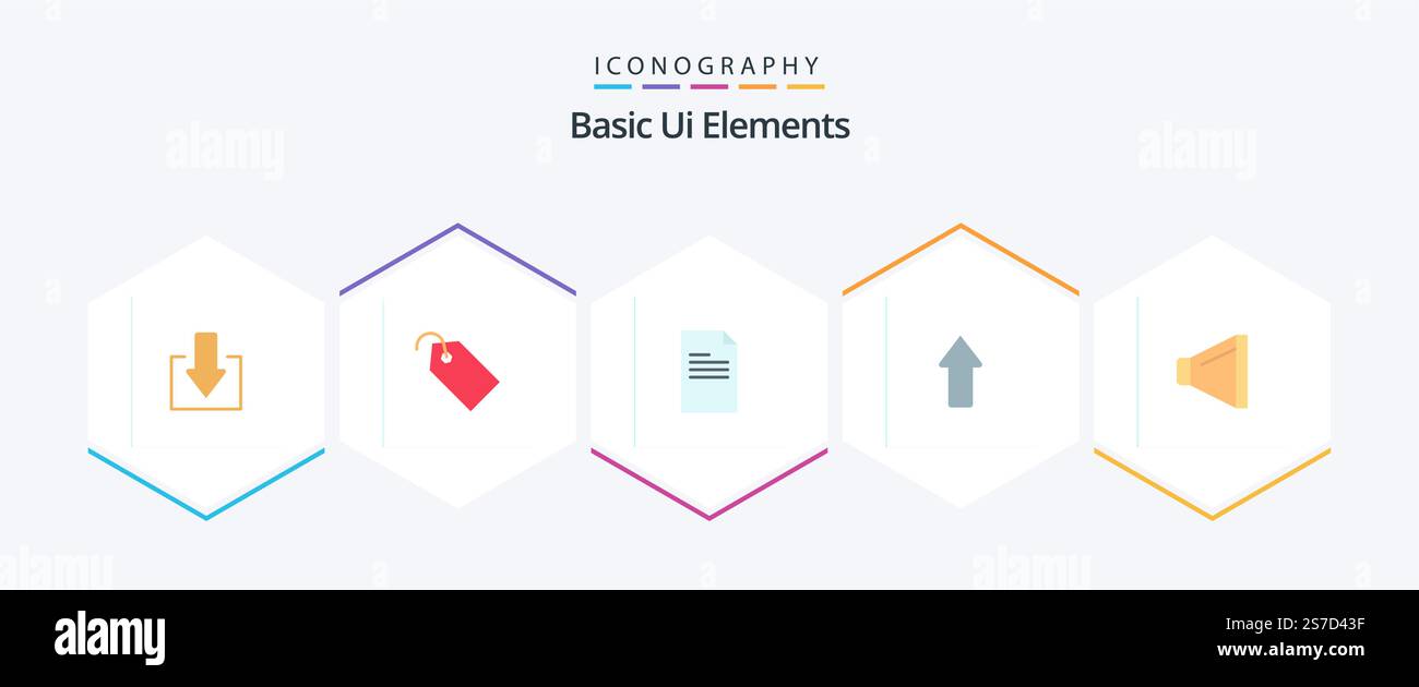 Basic Ui Elements 25 Flat icon pack including volume. sound. text. upload. arrows Stock Vector ...