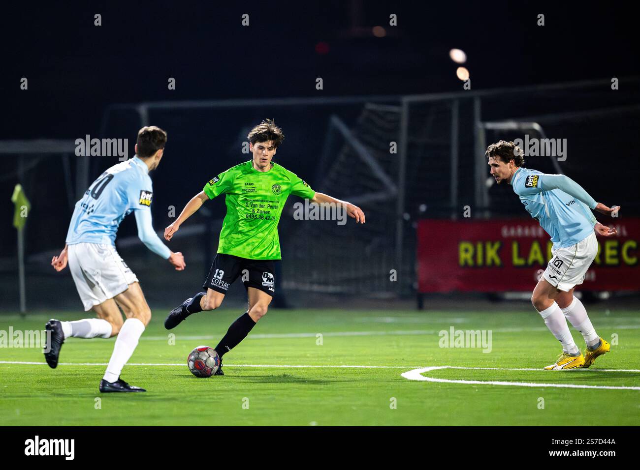 Ninove, Belgium. 18th Jan, 2025. Meert Maxim (13) of VK Ninove pictured ...