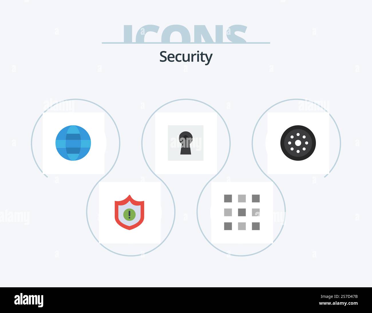 Security Flat Icon Pack 5 Icon Design. locked. security. globe. safe ...