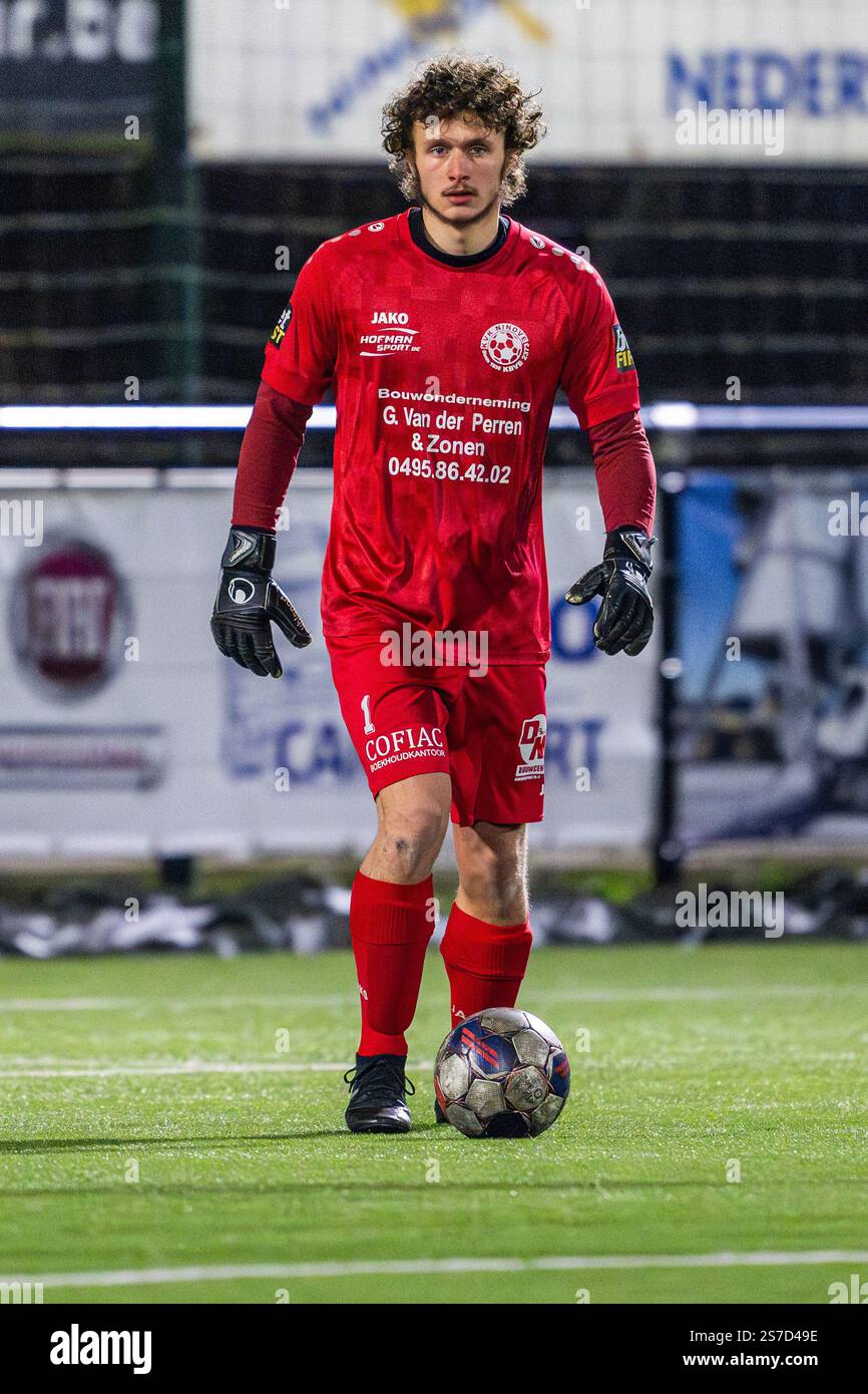 Ninove, Belgium. 18th Jan, 2025. Van Der Perren Wout (1) of VK Ninove ...